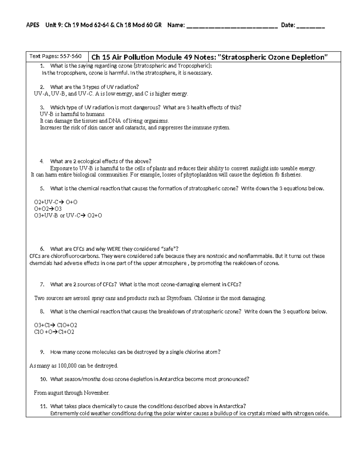 Unit 9 Guided reading Ch 19 Mod. 62-64 Global Change APES 2122 - Text ...
