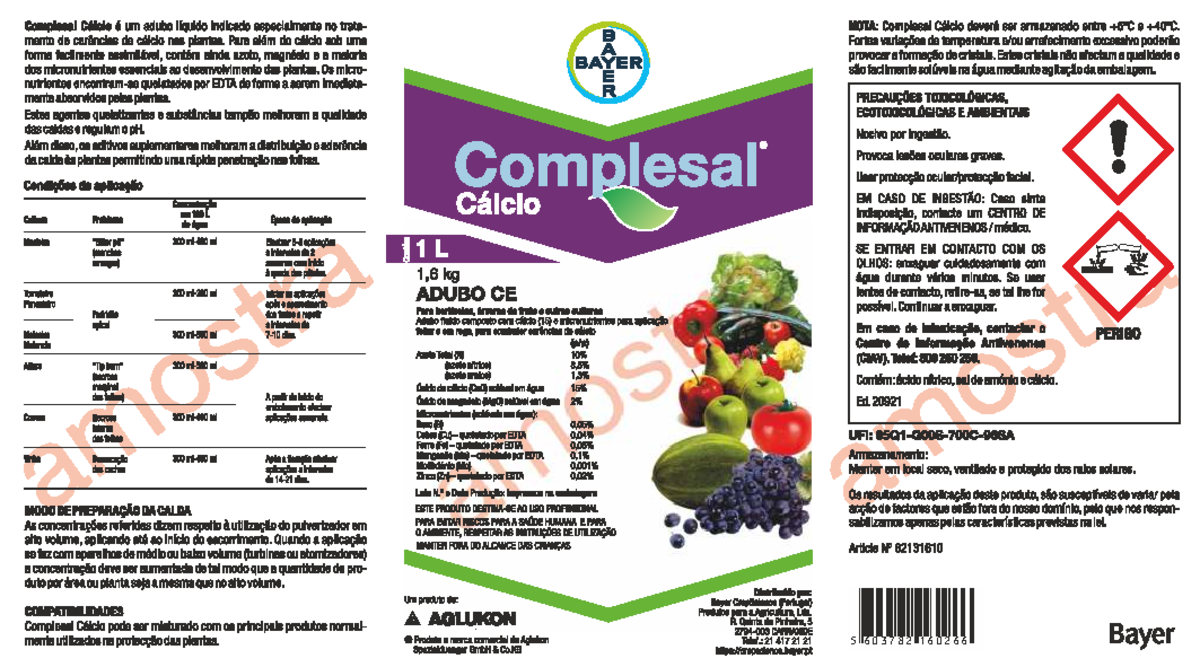 Complesal Cálcio - Notas de aulas - engenharia química e biológica ...