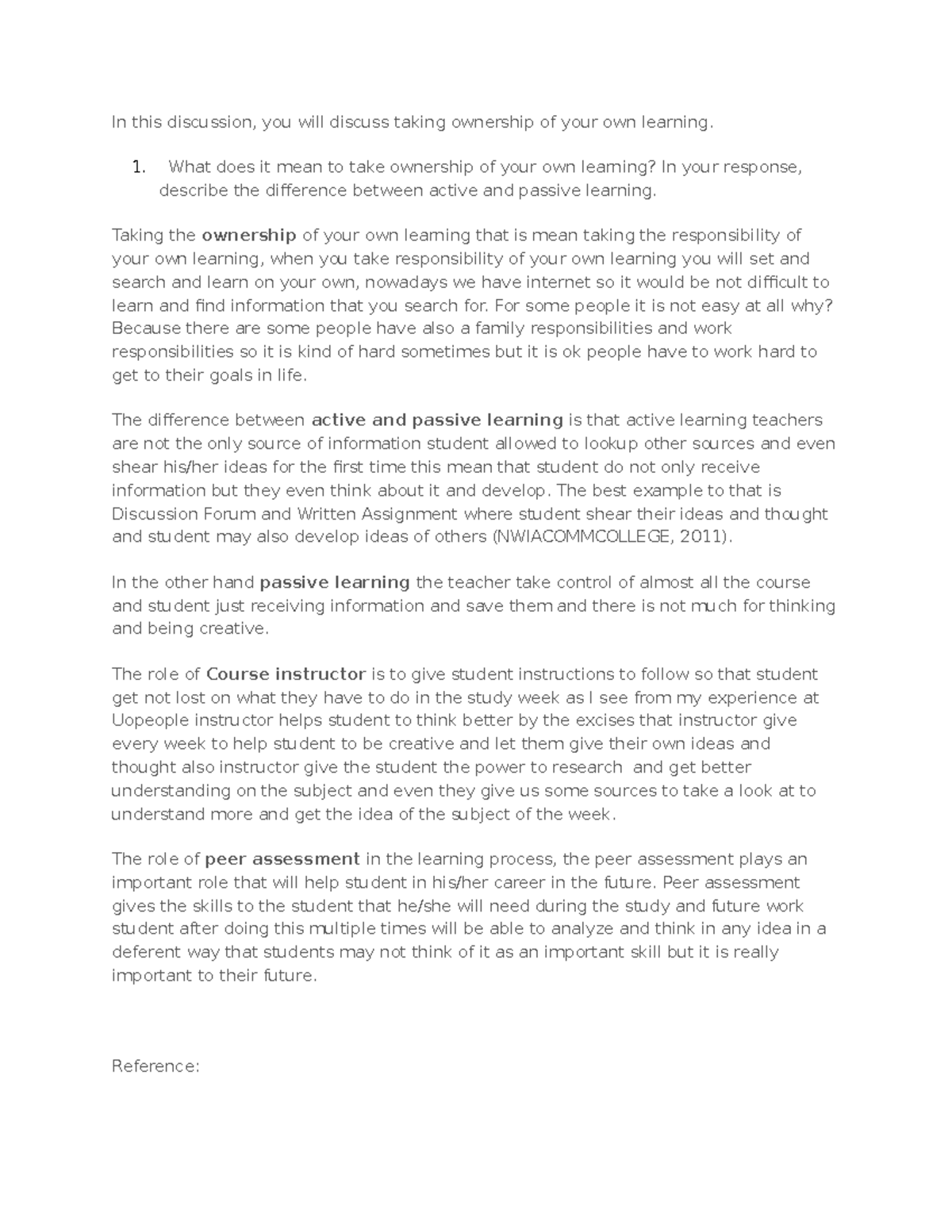 Discussion Forum Unit 5 - In this discussion, you will discuss taking ...