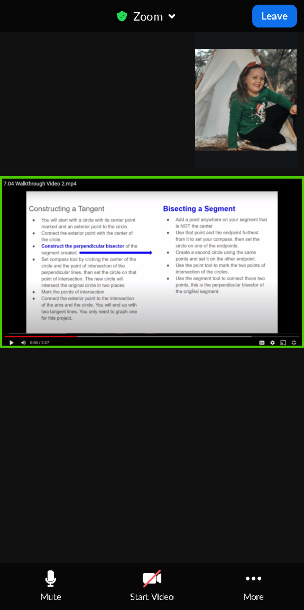 Geometry Tutoring Center - 7 Walkthrough Video 2 Constructing a Tangent ...