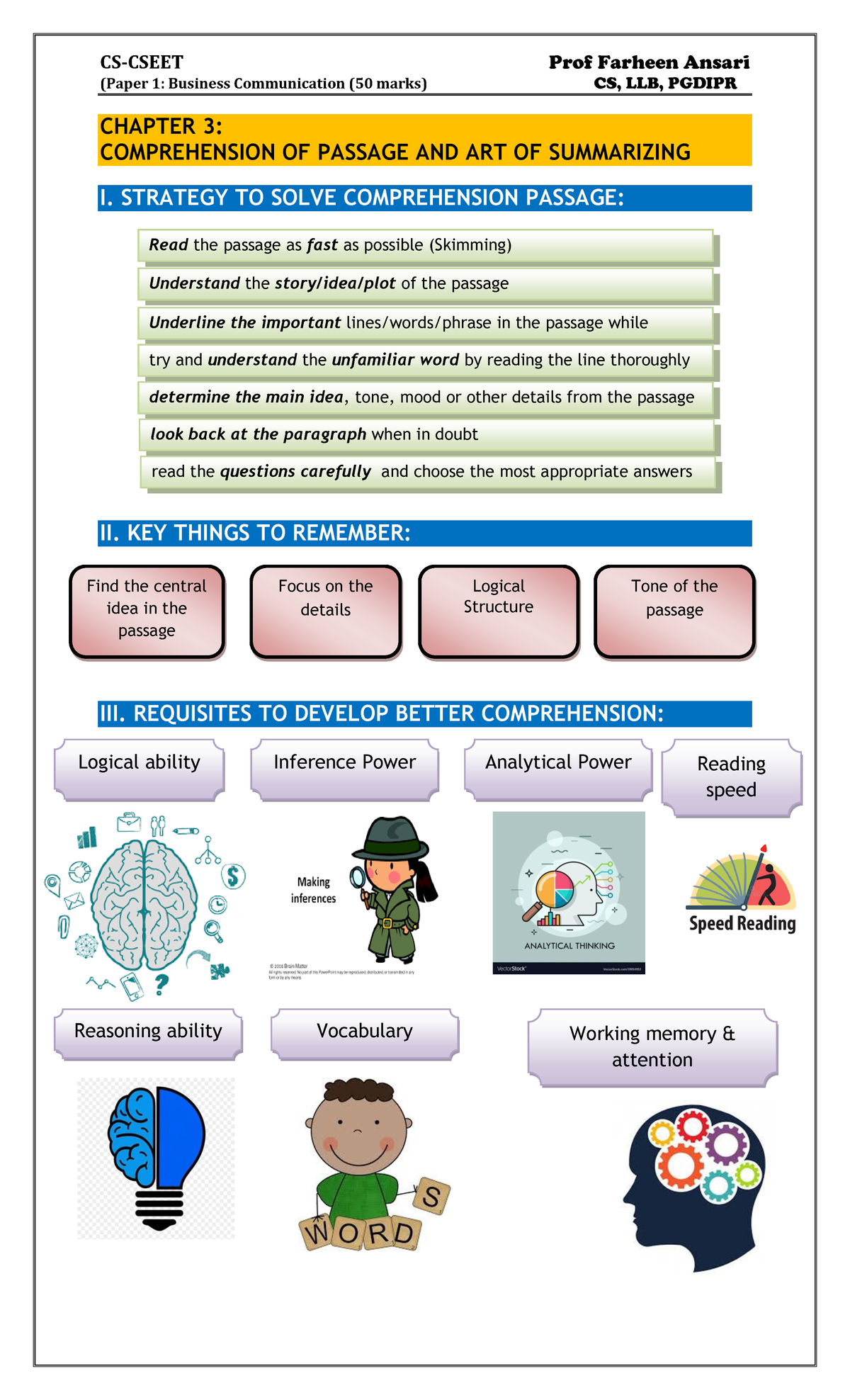 Cseet Chapter 3 Comprehension and Art of Summarizing - (Paper 1 ...