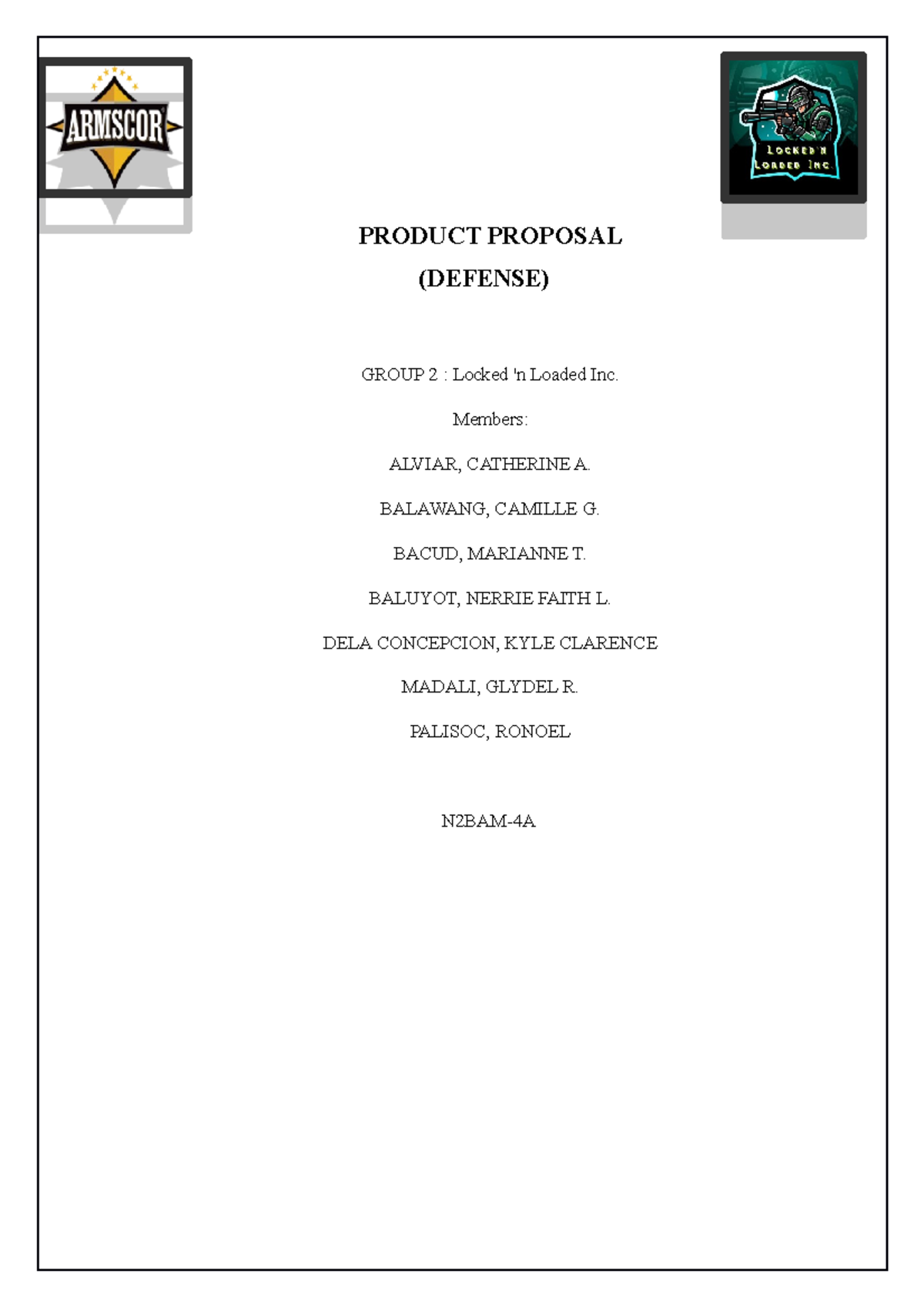 Product- Proposal- Submission-1 - PRODUCT PROPOSAL (DEFENSE) GROUP 2 ...