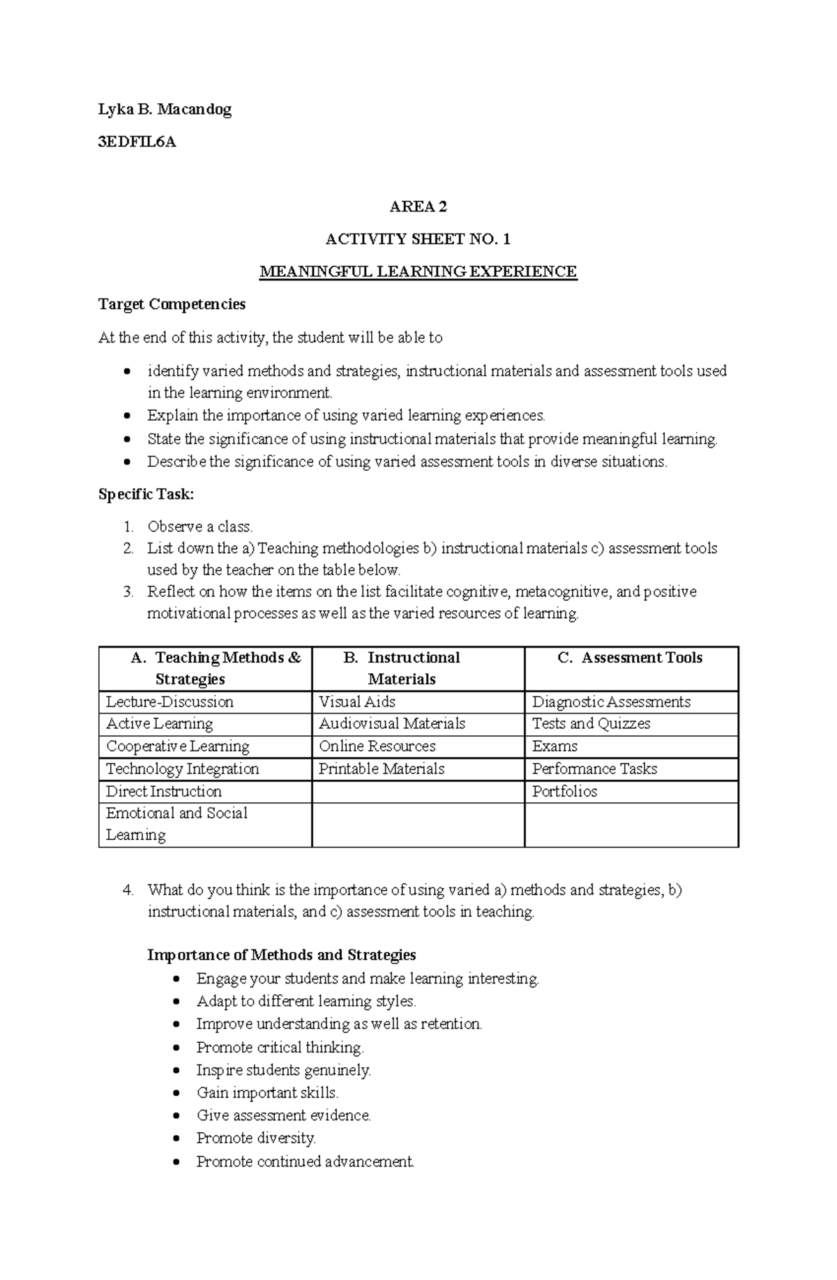 AREA-2- Activity- Macandog 3 Edfil 6A-1 - Lyka B. Macandog 3EDFIL6A ...