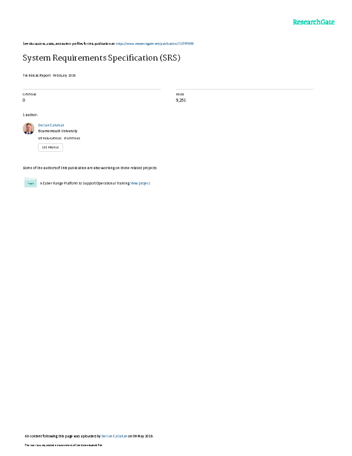 System Requirements Specification SRS - See discussions, stats, and ...