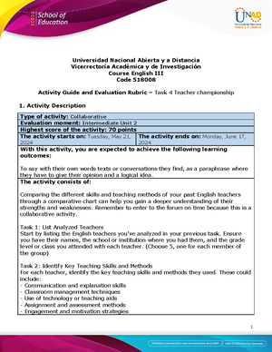 Activity Guide and Evaluation Rubric - Unit 2 - Task 4 - Places and ...