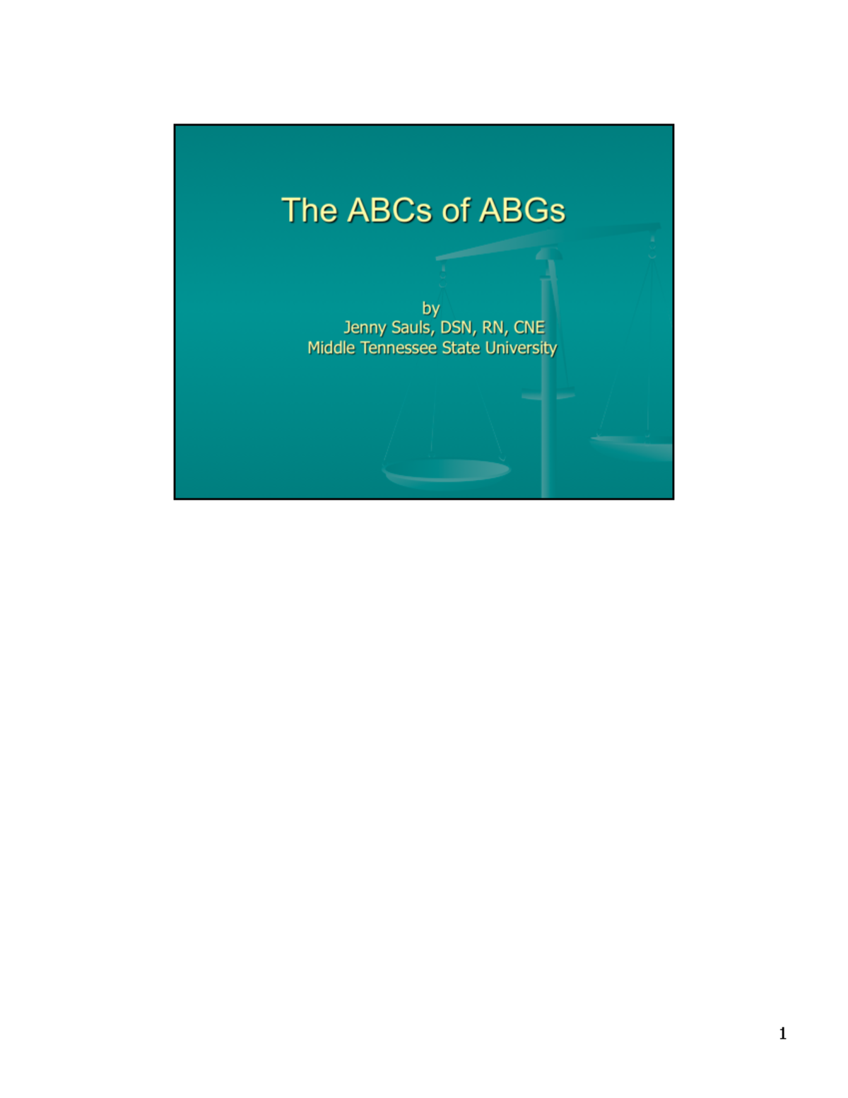 ABCs of ABGs - Notes on understanding and interpreting arterial blood ...