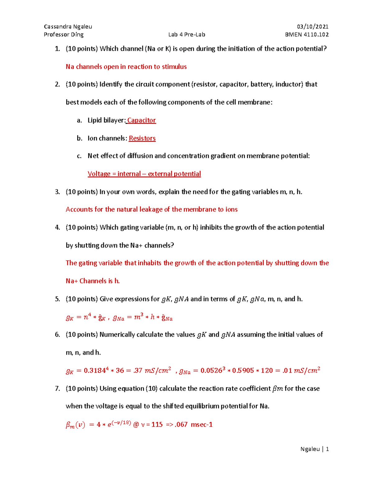 Lab4Pre Lab - Cassandra Ngaleu Professor Ding Lab 4 Pre-Lab BMEN 4110 ...