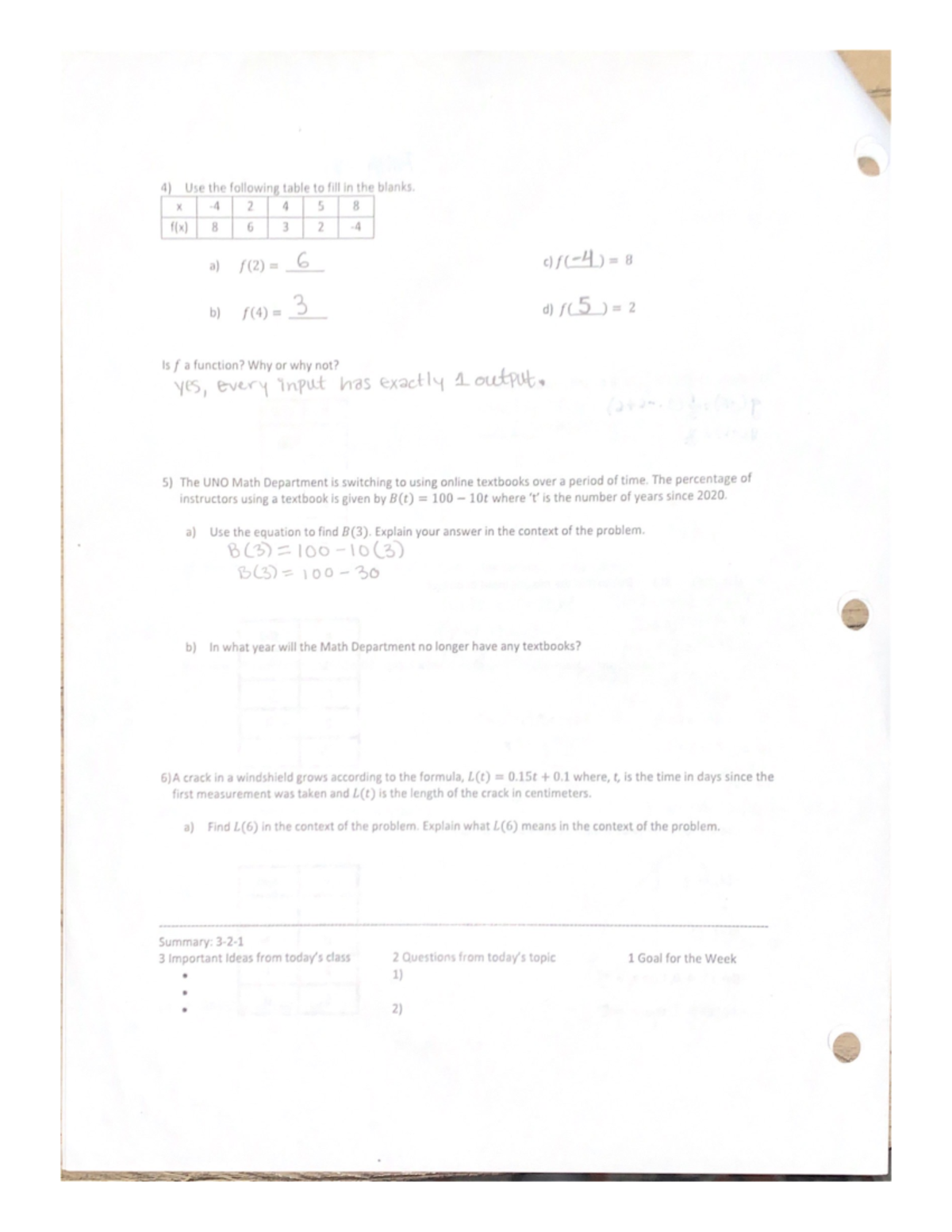 Use the following table to fill in the blanks - MATH 1310 - Studocu