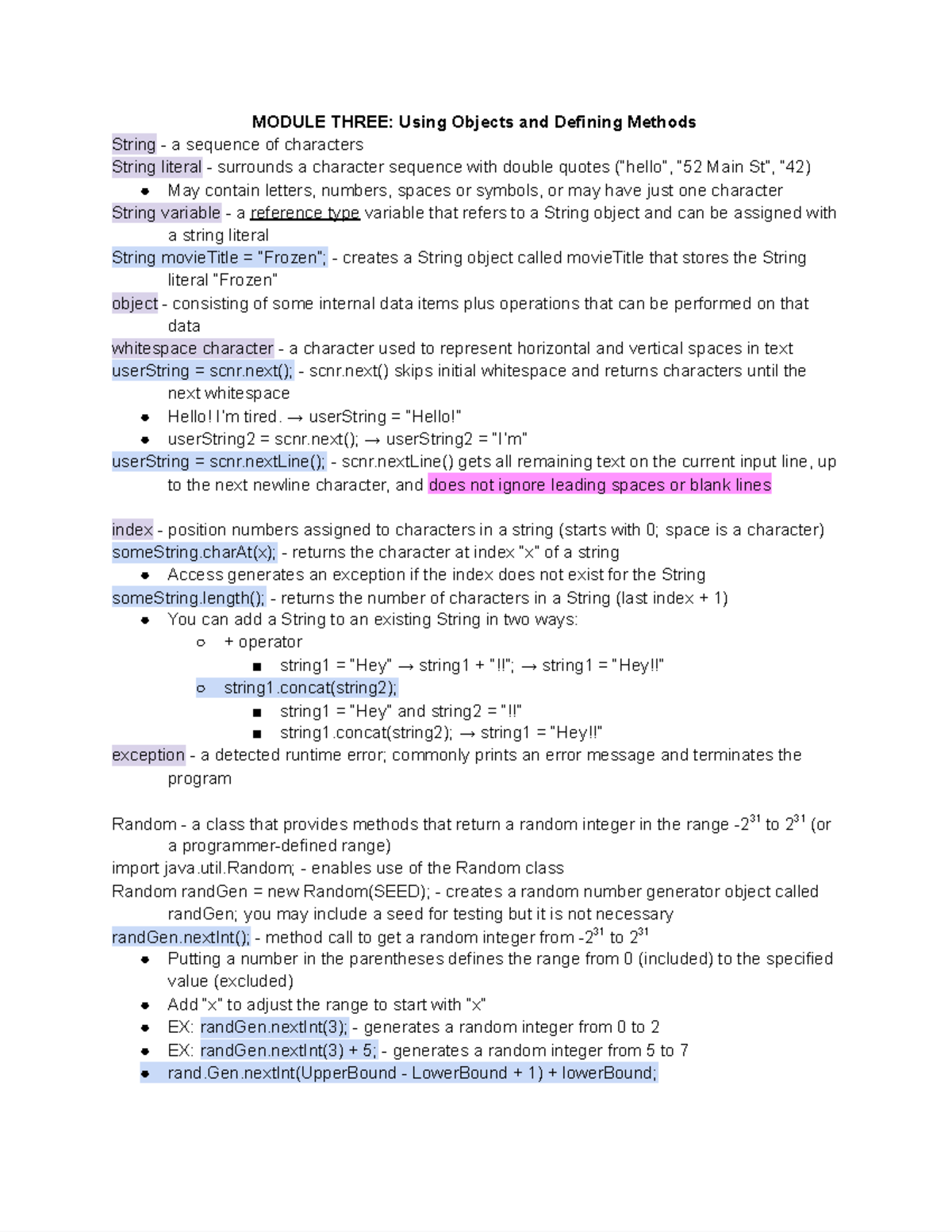 CS 200 Programming 1 [JAVA] Modules 3-4 - MODULE THREE: Using Objects ...