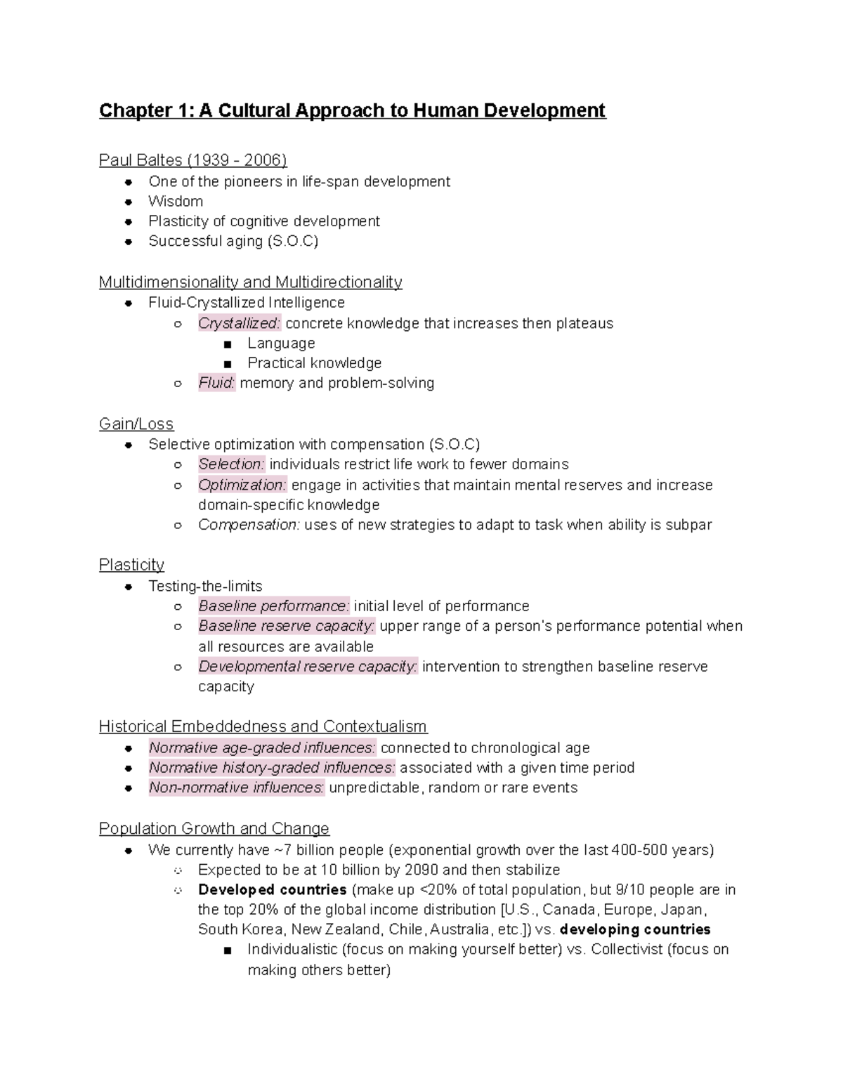 Chapter 1: A Cultural Approach to Human Development - O ...