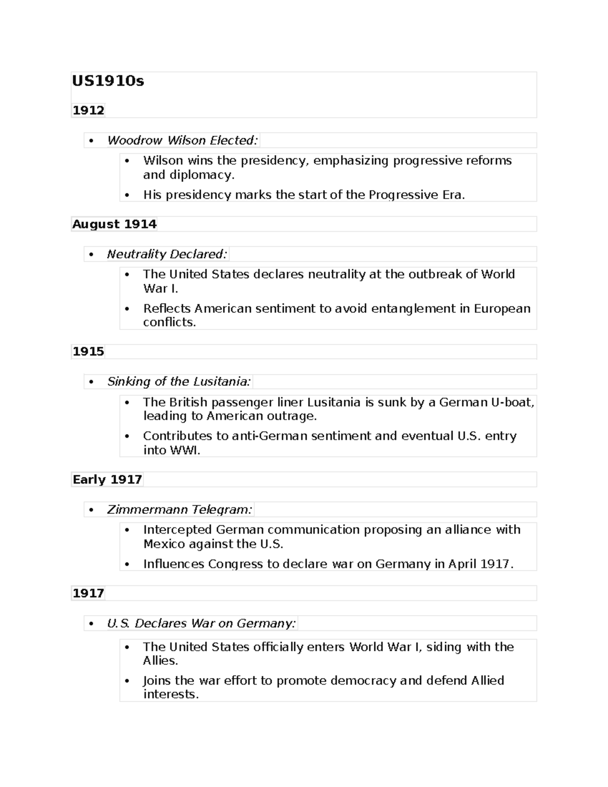 HIST2020- American History Survey- 1865 to the Present - US1910s 1912 ...