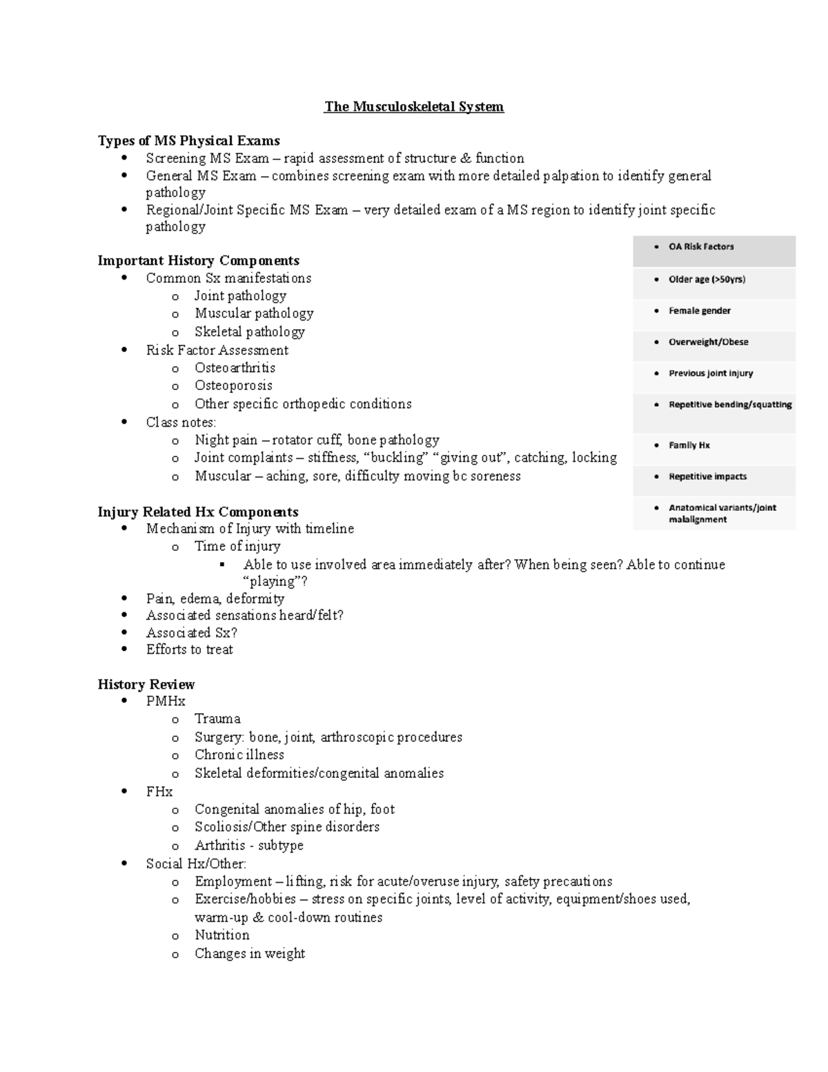 The Musculoskeletal System - The Musculoskeletal System Types of MS ...