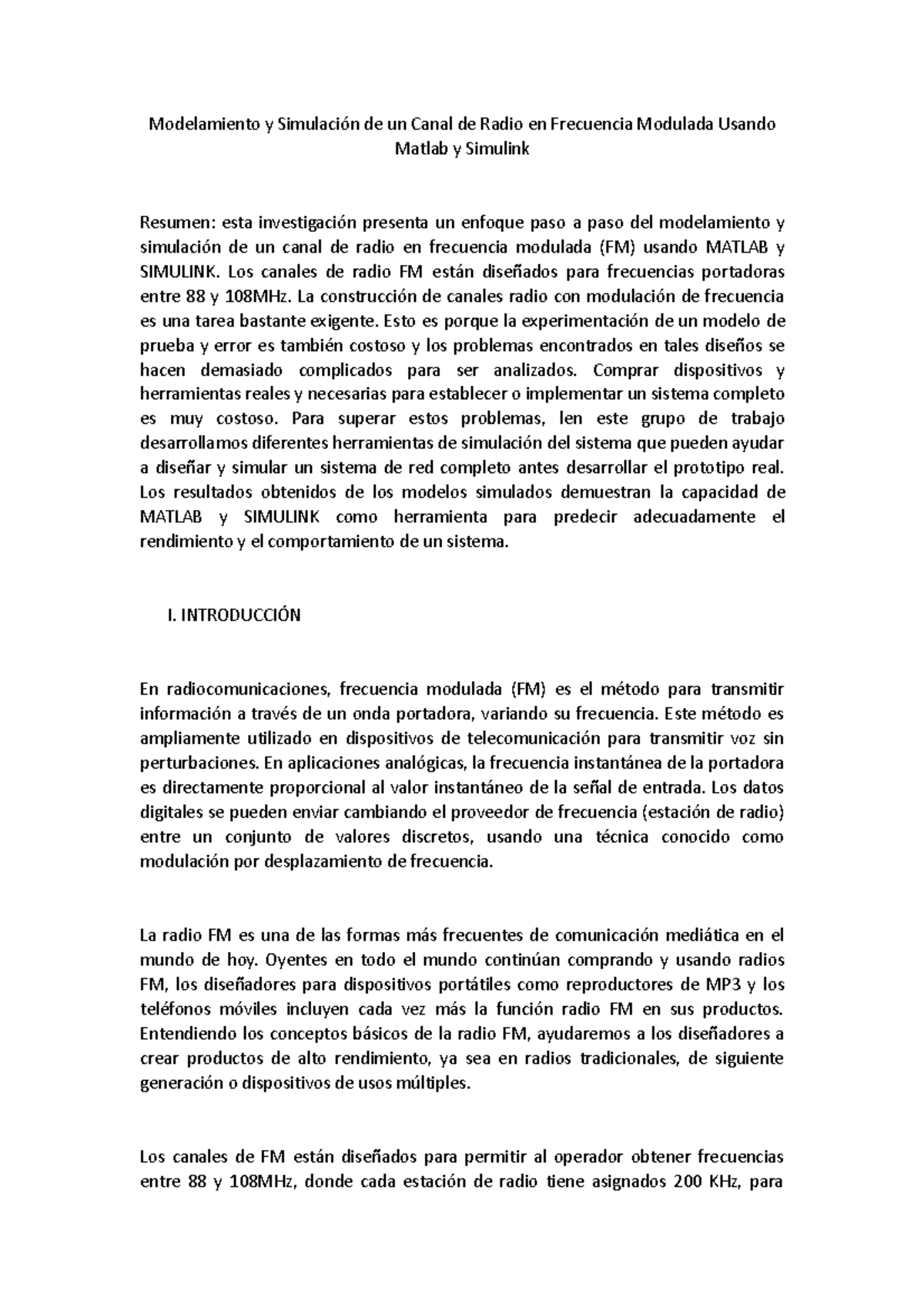 Modelado y Simulación FM Trabajo Final PDS - Modelamiento y Simulación de un Canal de Radio en ...
