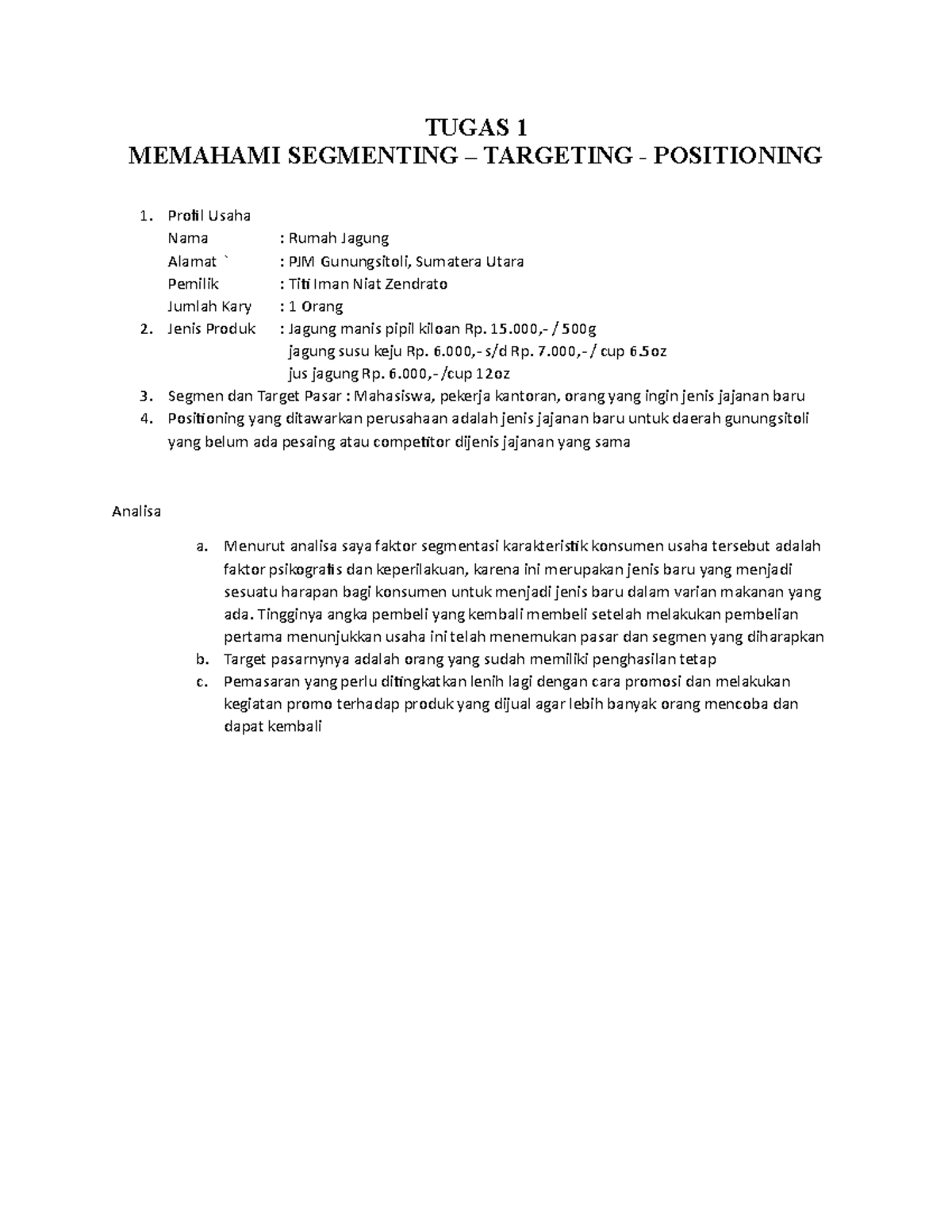 Manajemen Pemasaran - TUGAS 1 MEMAHAMI SEGMENTING – TARGETING ...