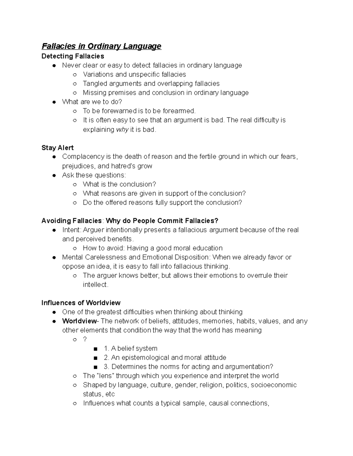 Fallacies in Ordinary Language - Fallacies in Ordinary Language Detecting Fallacies Never clear ...