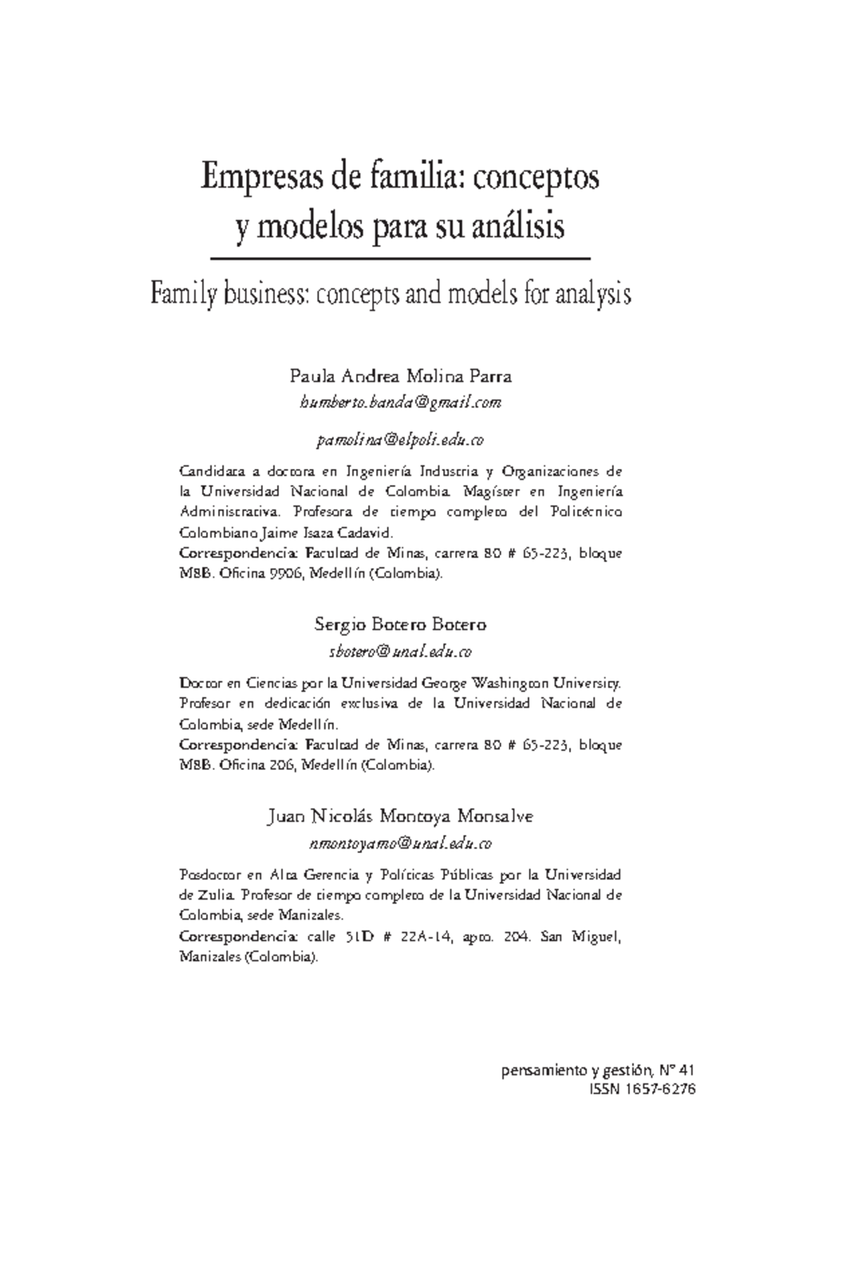 Libro - empresas familiares varios - Empresas de familia: conceptos y modelos para su análisis ...