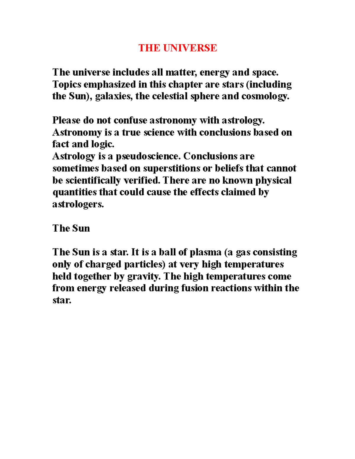 Ch18 The universe - /math-physique/Physics - THE UNIVERSE The universe ...