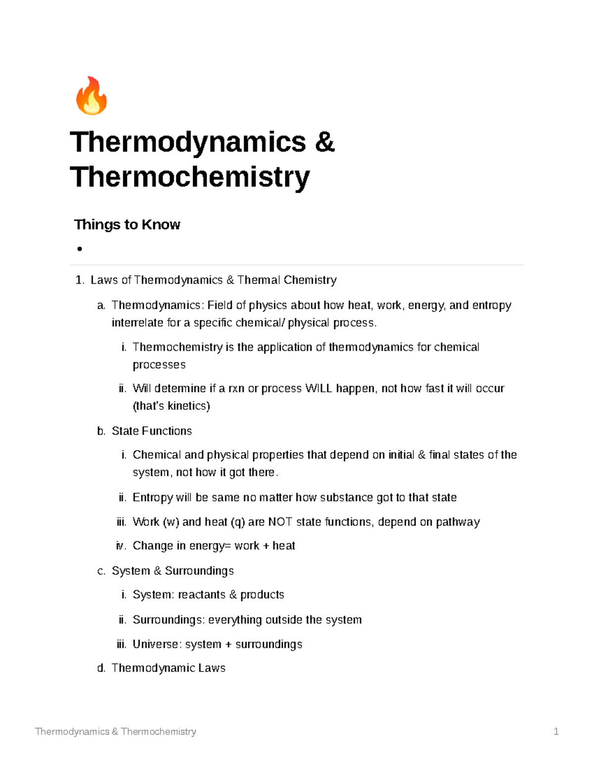 Thermodynamics Thermochemistry - Thermodynamics & Thermochemistry ...