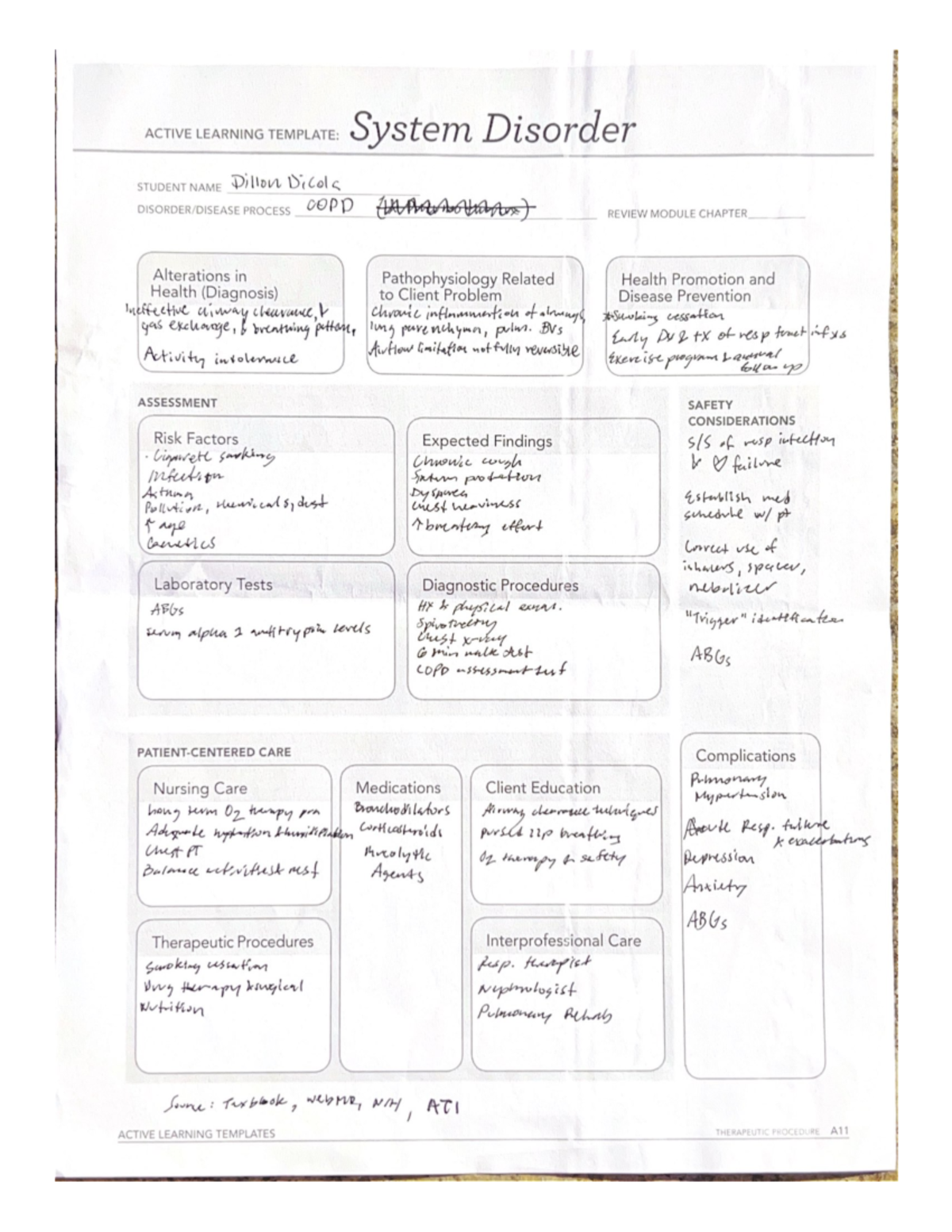 ATI learning template system disorder COPD - ACTIVE LEARNING TEMPLATE ...