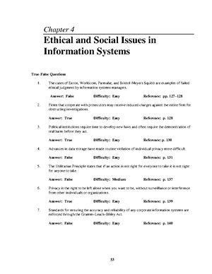 Chapter 2 Test Bank (16e) - 1 Management Information Systems: Managing ...