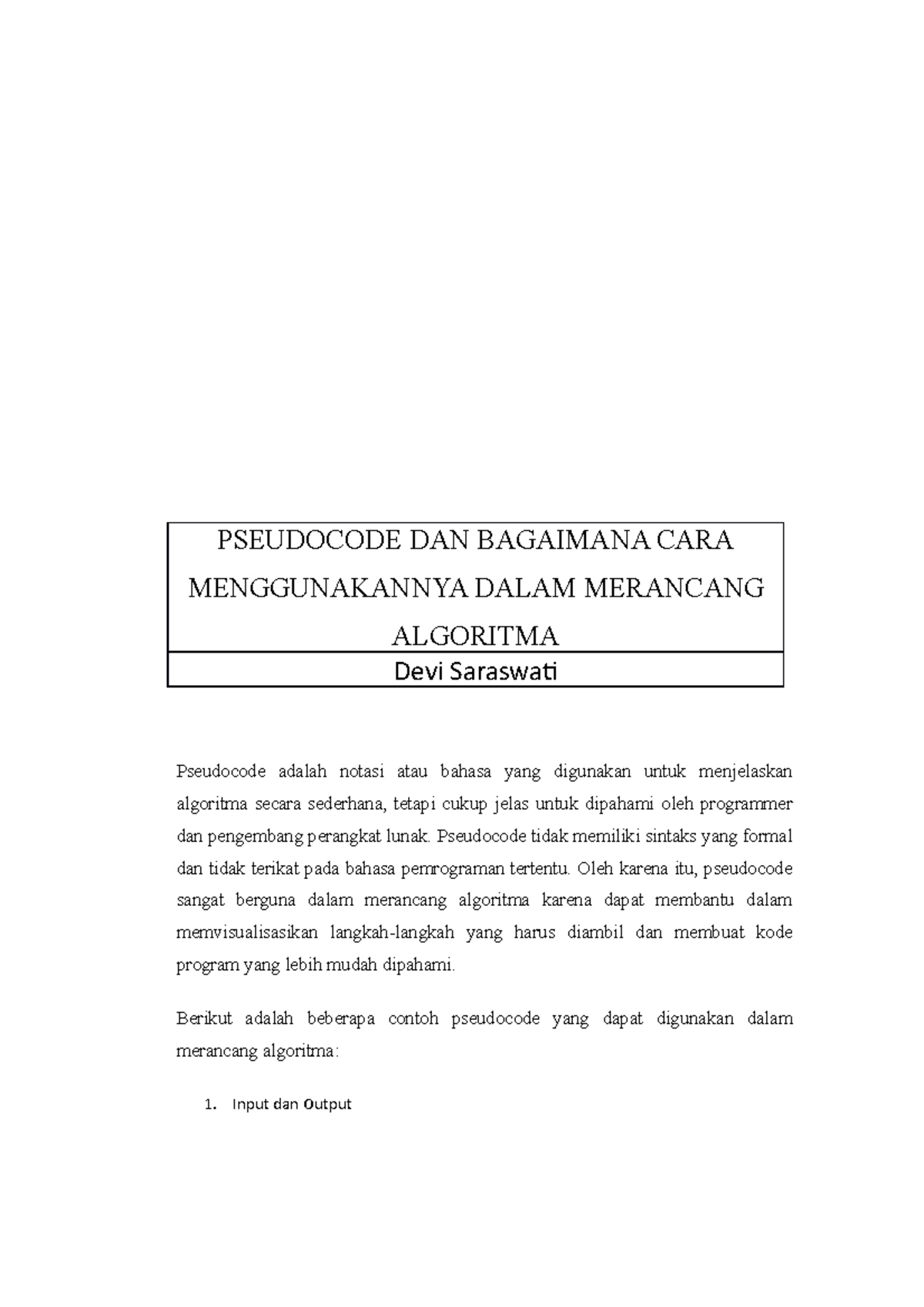 Pseudocode Dan Bagaimana Cara Menggunakannya Dalam Merancang Algoritma