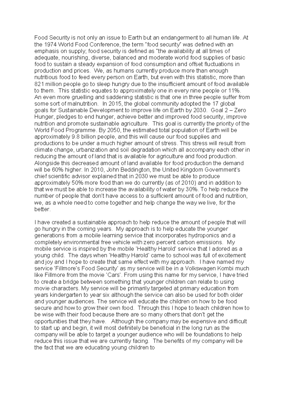 Food Security Essay:Speech - Food Security is not only an issue to ...