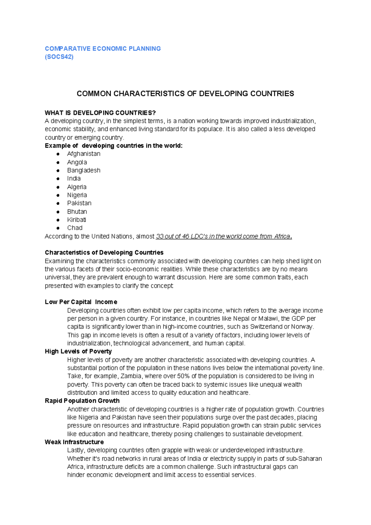 SOCS42 Comparative-Economics - COMPARATIVE ECONOMIC PLANNING (SOCS42 ...