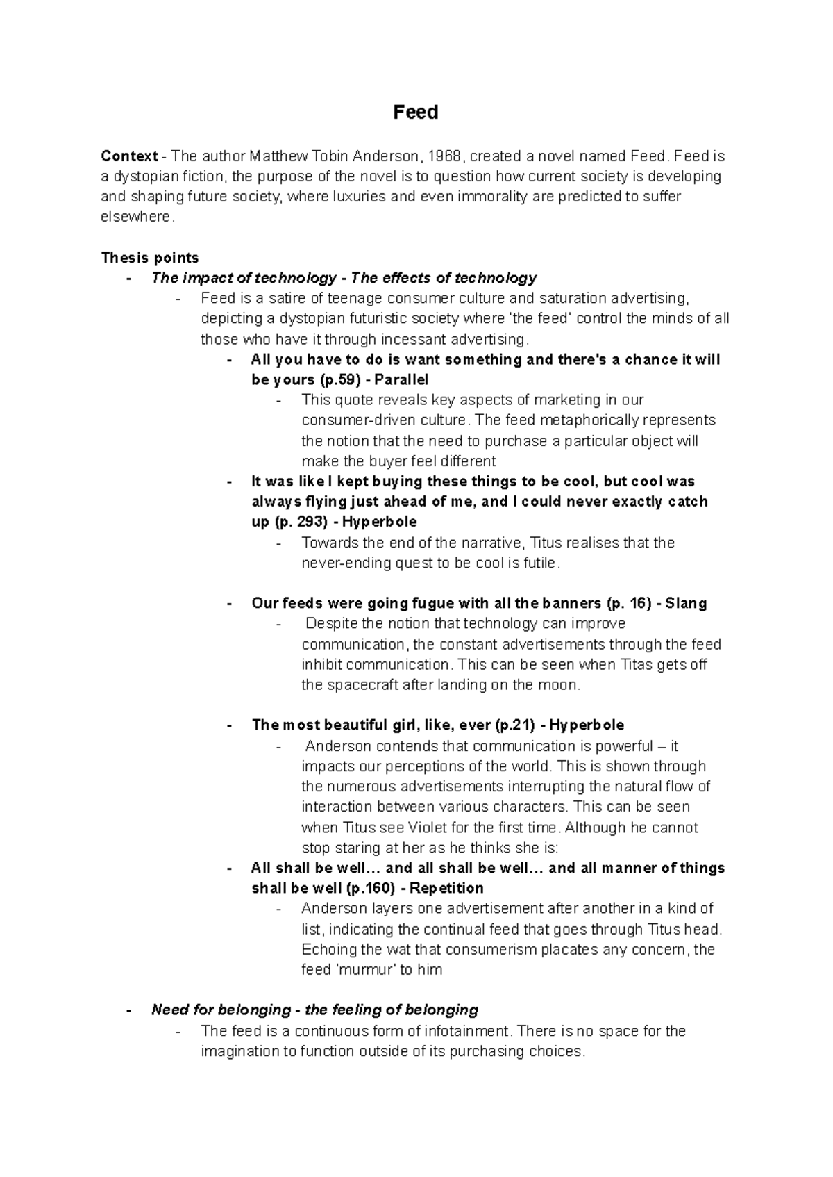 Feed - Feed Quotes + thesis points - Feed Context - The author Matthew ...