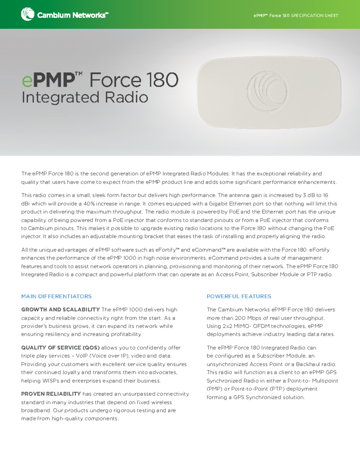 SS e PMP force 180 06222018 - ePMP™ Force 180ePMP™ Force 180 ...