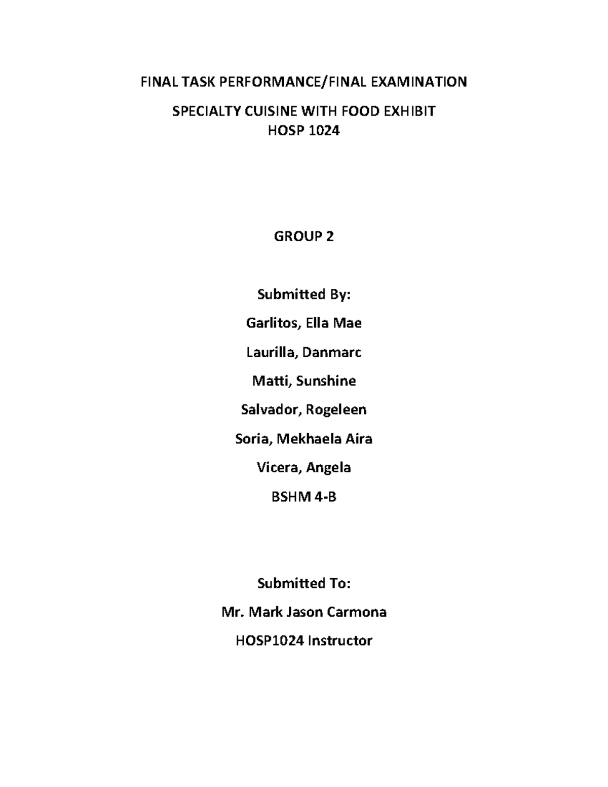 Finals- Recipe- Costing - FINAL TASK PERFORMANCE/FINAL EXAMINATION ...