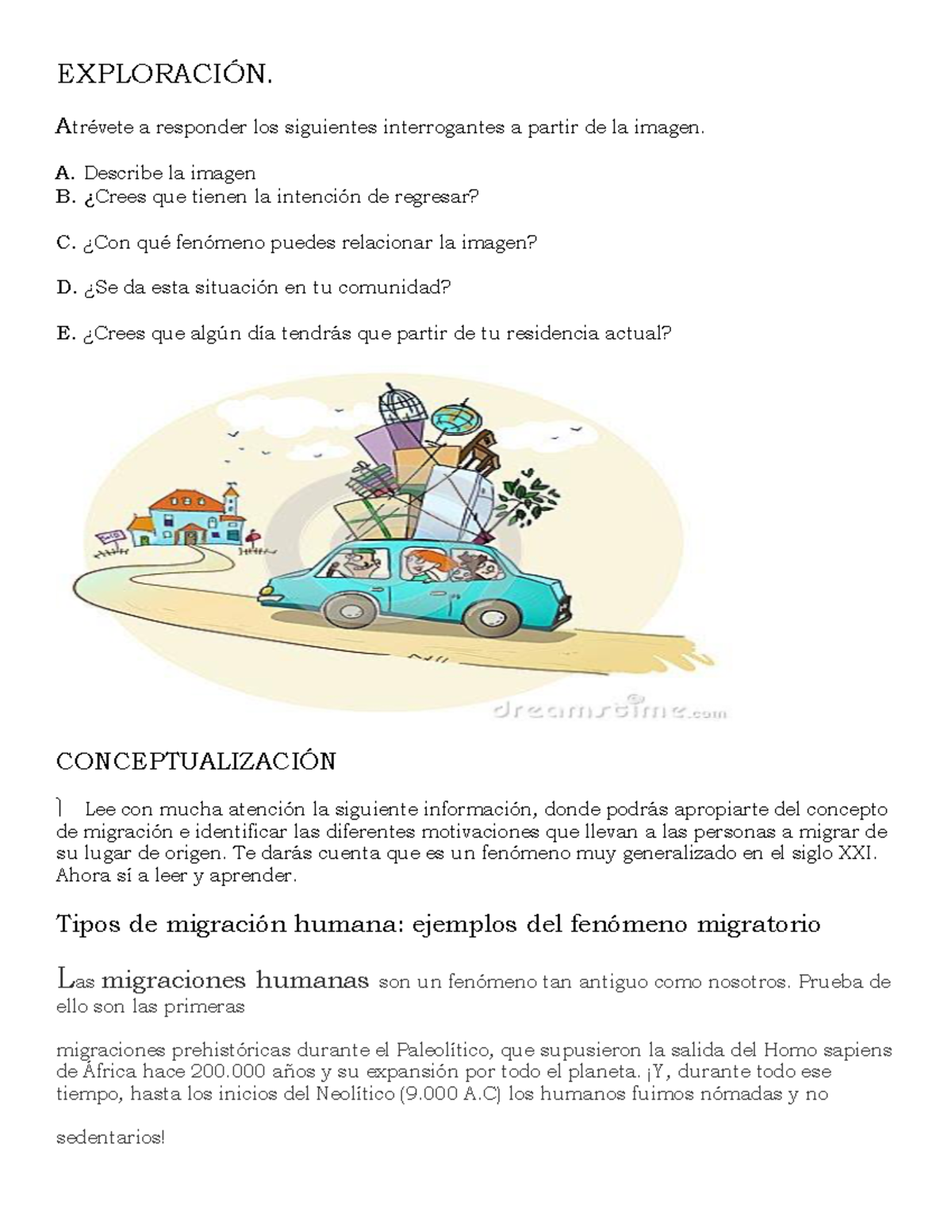 Actividad Migracion - EXPLORACIÓN. Atrévete a responder los siguientes ...