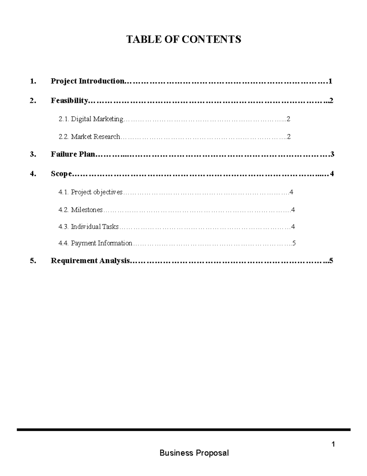 Business proposal idea (3D modeling) - TABLE OF CONTENTS 1. Project ...