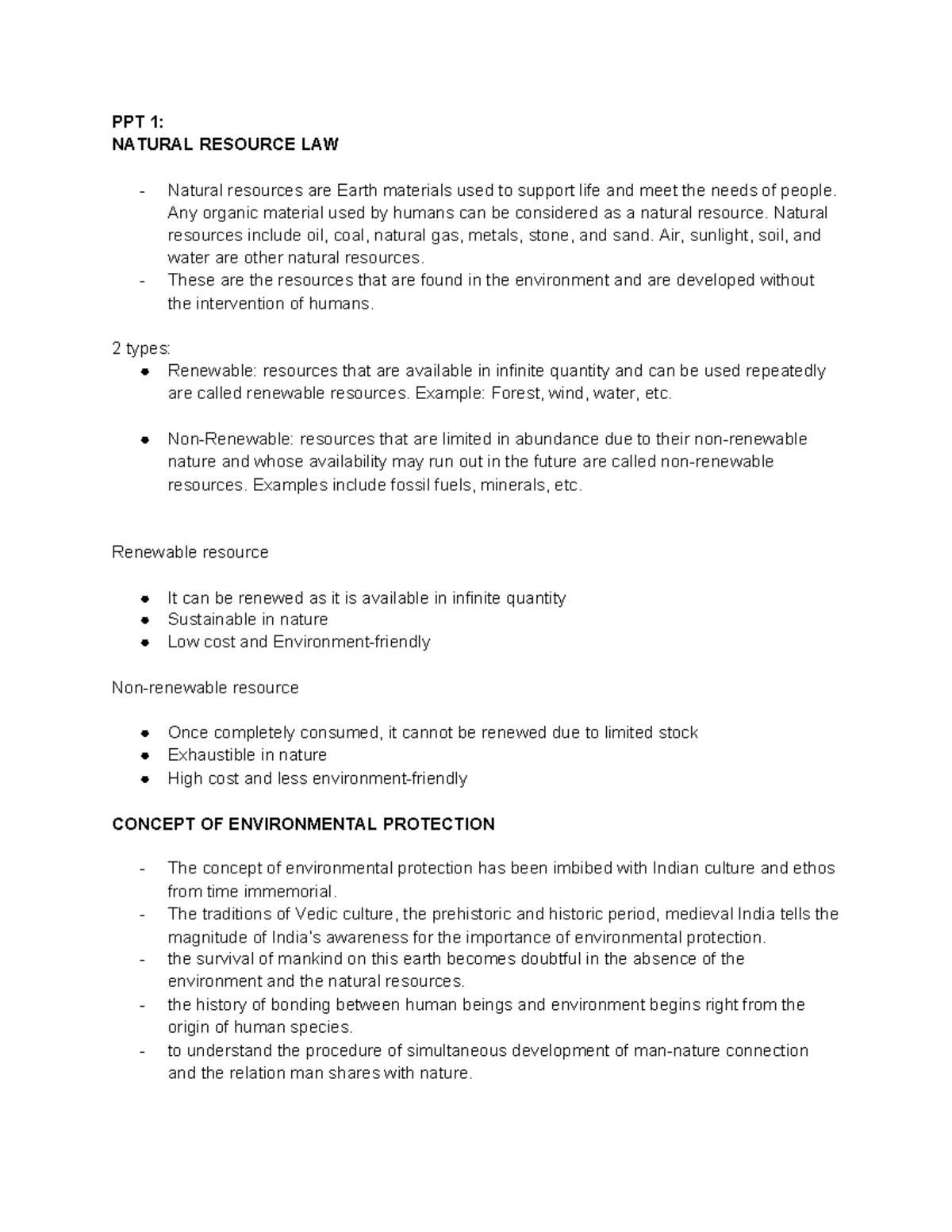 NATURAL RESOURCE LAW UNIT 1 - PPT 1: NATURAL RESOURCE LAW Natural ...