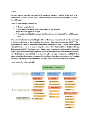 QSO 420 Final Project - MSmith - “Earned value management (EVM) is a project management ...