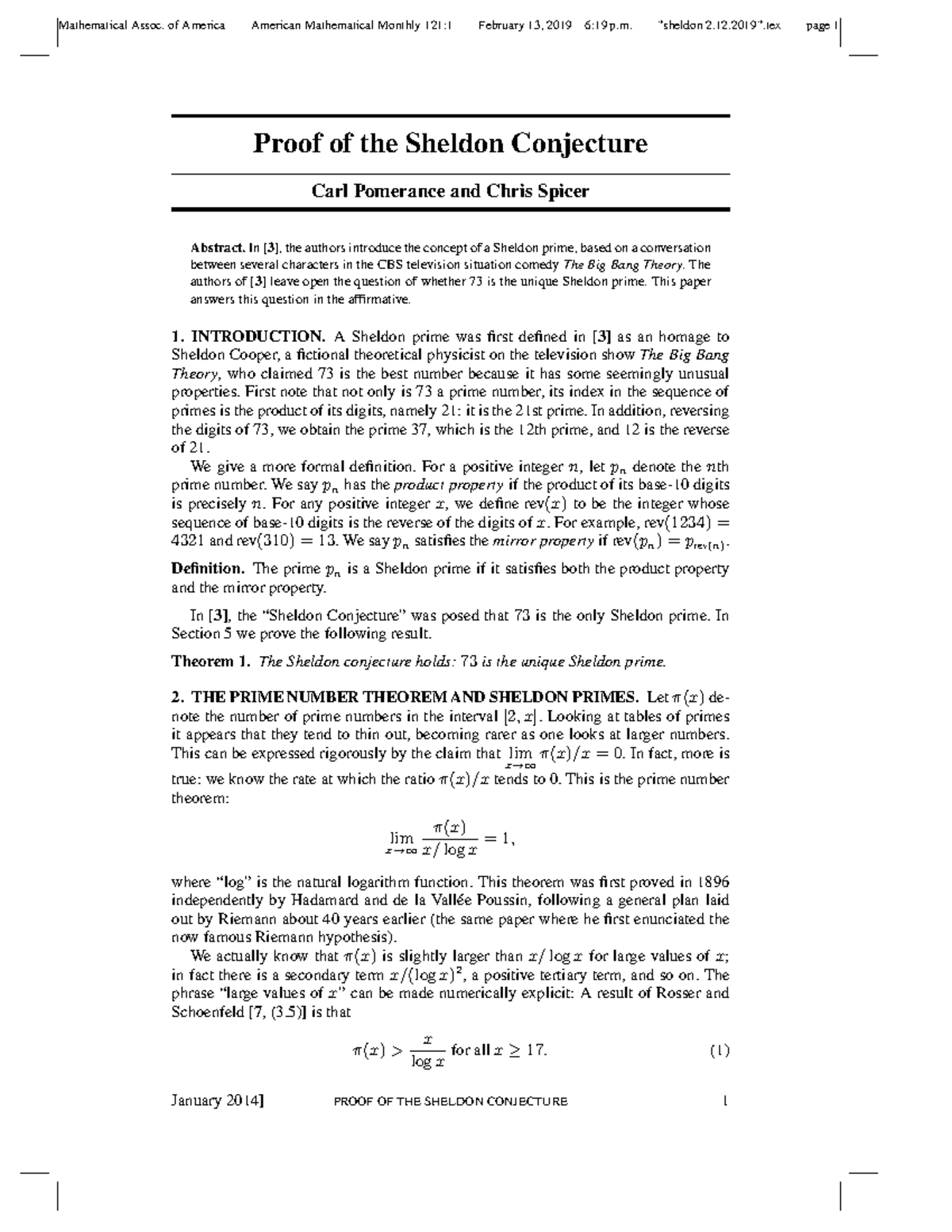Sheldon 02132019 - Proof of the Sheldon Conjecture Carl Pomerance and ...