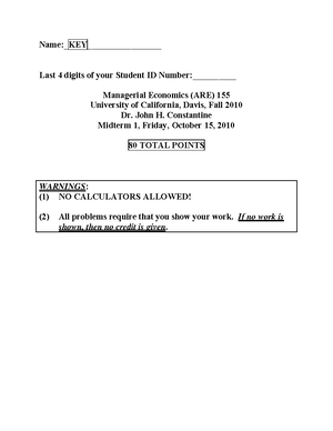 Formula Sheet - FINA 5320 – Key Equations Chapter 2 “Financial ...