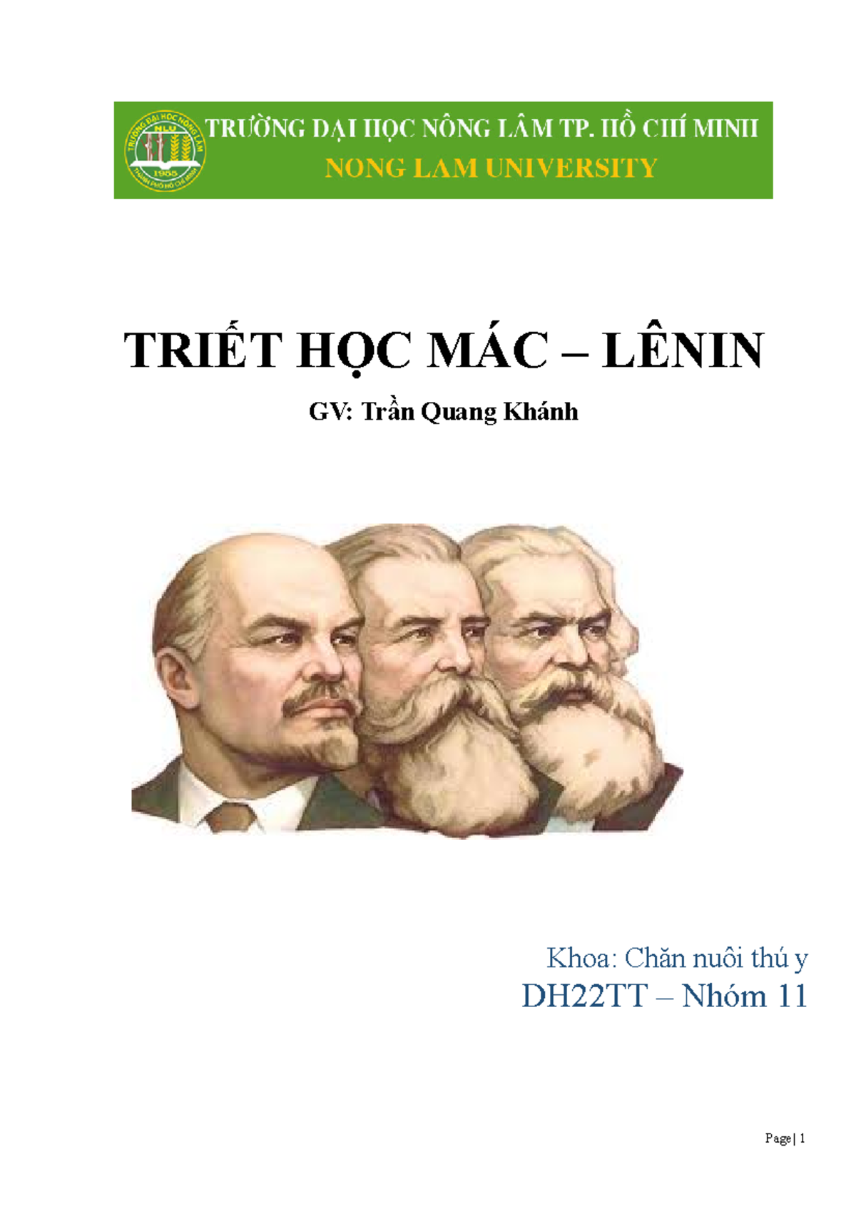 DH22TT Triết học Marx-Lenin Nhóm 11 - TRIẾT HỌC MÁC – LÊNIN GV: Trần ...