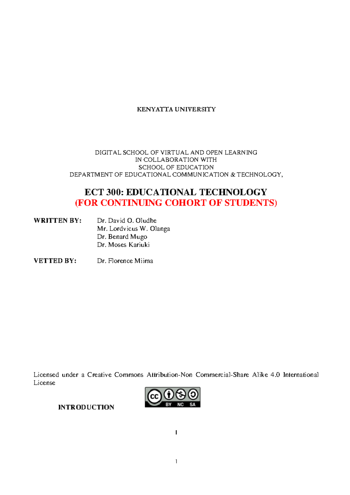 ECT 300 Revised Module - notes - 1 KENYATTA UNIVERSITY DIGITAL SCHOOL ...