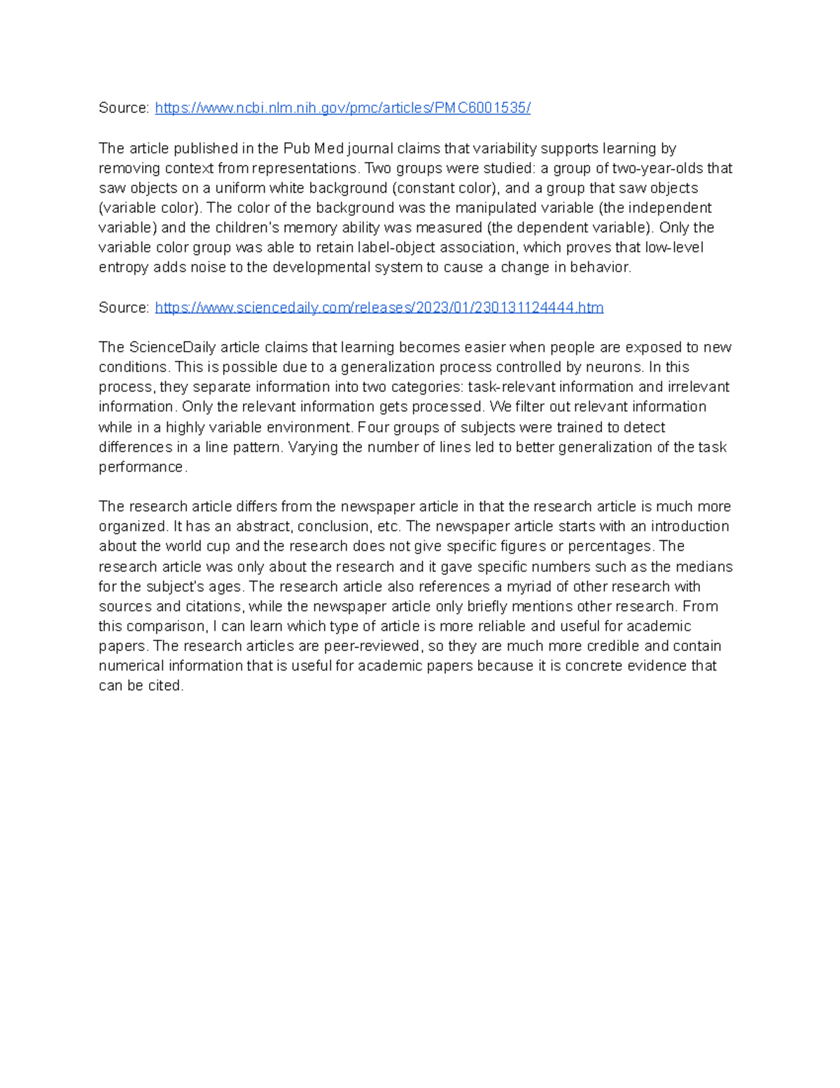 Current Events Assignment Education in the News #1 - Source: ncbi.nlm ...