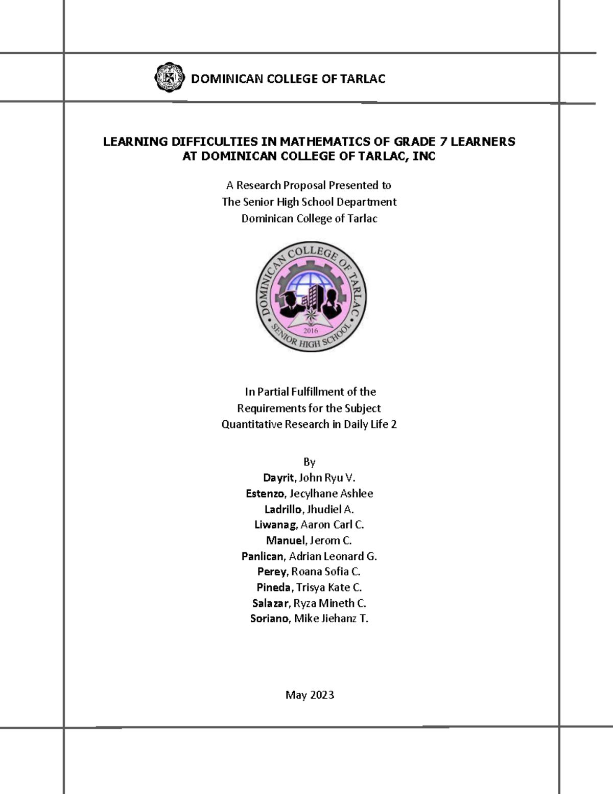 Learning Difficulties - LEARNING DIFFICULTIES IN MATHEMATICS OF GRADE 7 ...