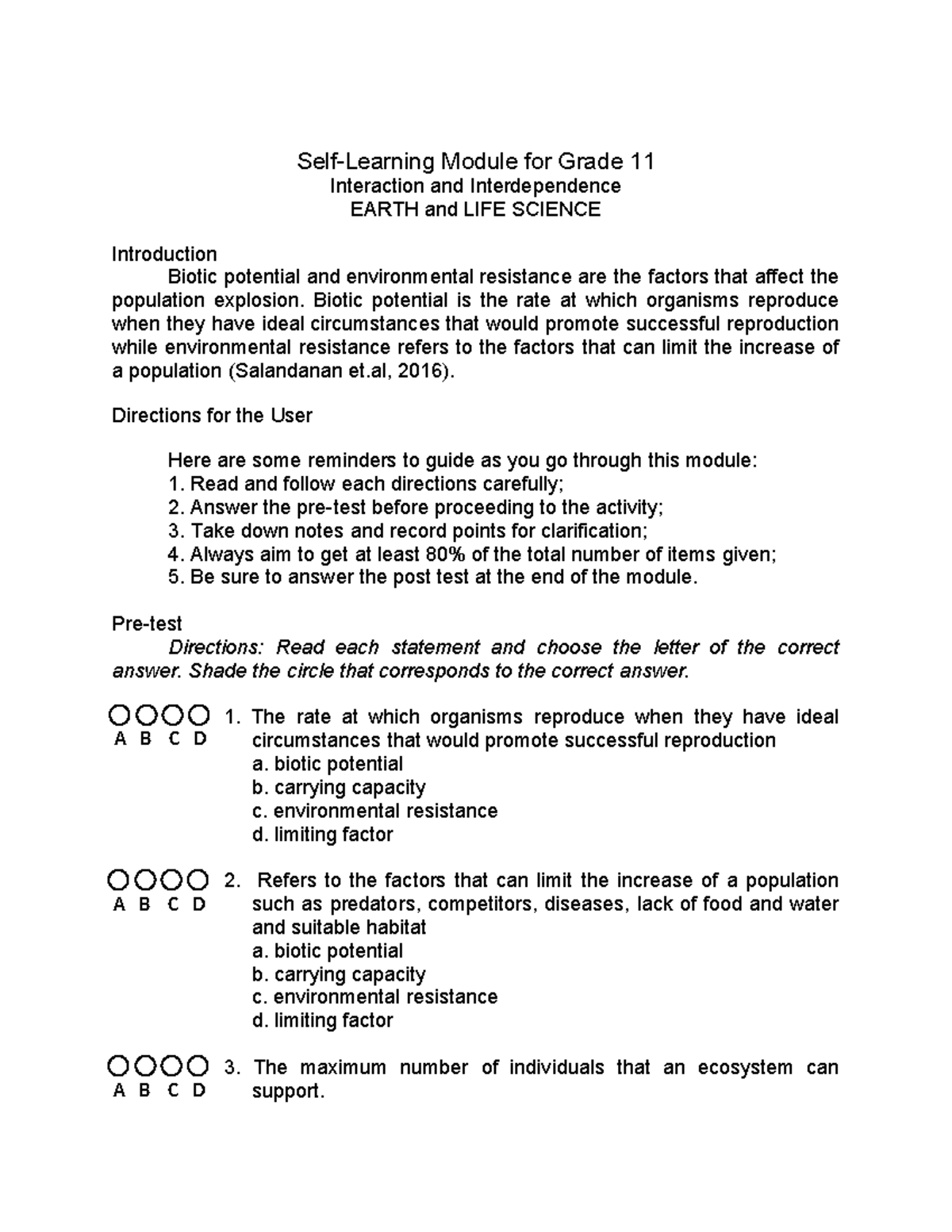 Interaction-and-Interdependence - Self-Learning Module for Grade 11 ...