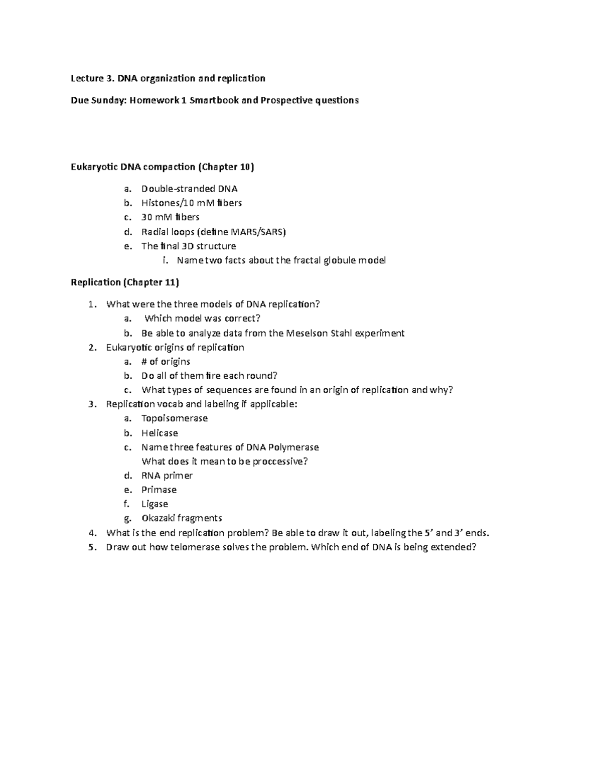 Lecture 3.DNA organization and replication - Lecture 3. DNA ...
