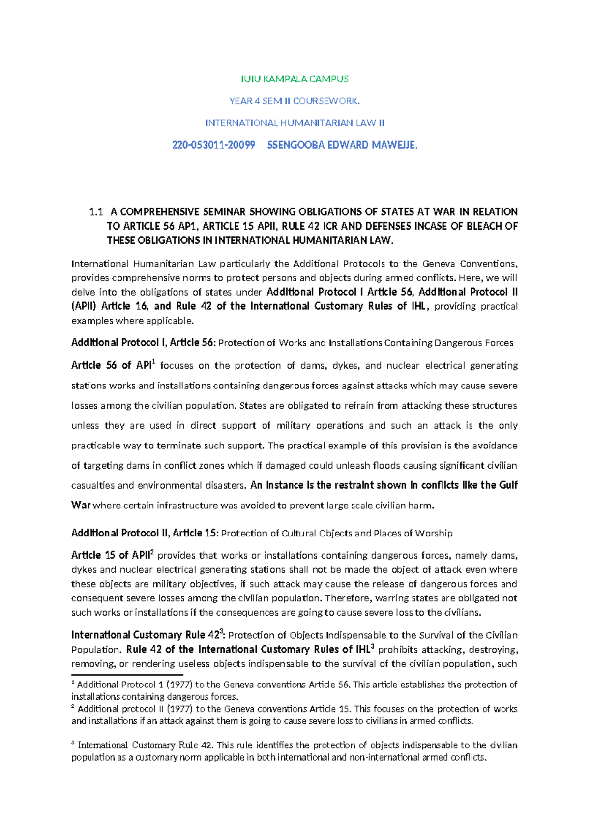 Edward IHL CW - my coursework for ihl - IUIU KAMPALA CAMPUS YEAR 4 SEM ...