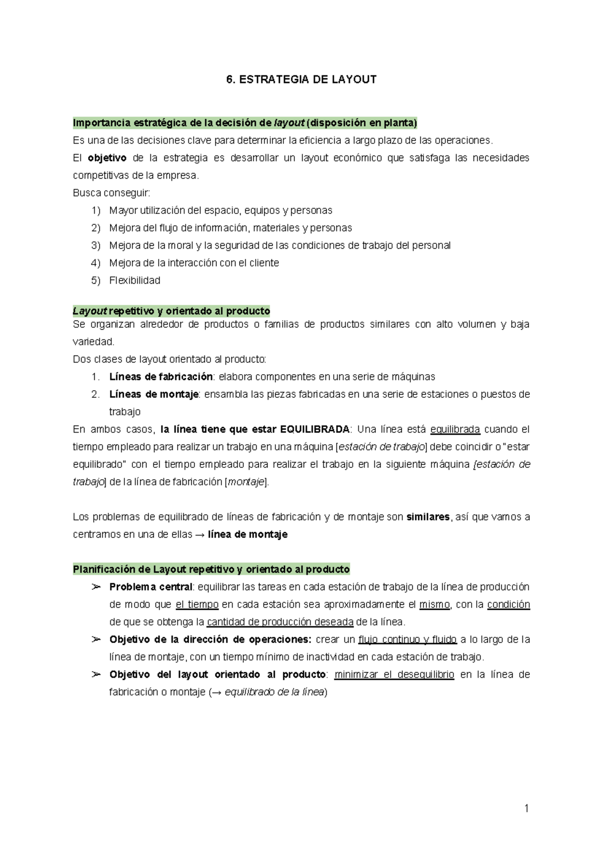 Estrategia de Layout - 6. ESTRATEGIA DE LAYOUT Importancia estratégica ...