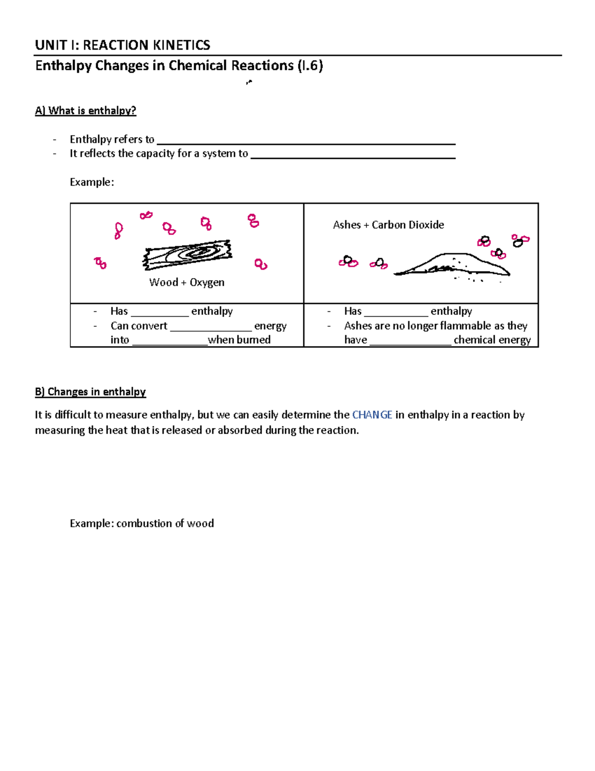 2 - Energy Changes in Chemical Reactions (Student) - UNIT I: REACTION ...