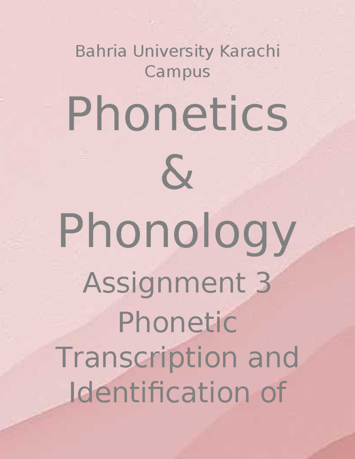 Phonetics && phonology - Bahria University Karachi Campus Phonetics ...