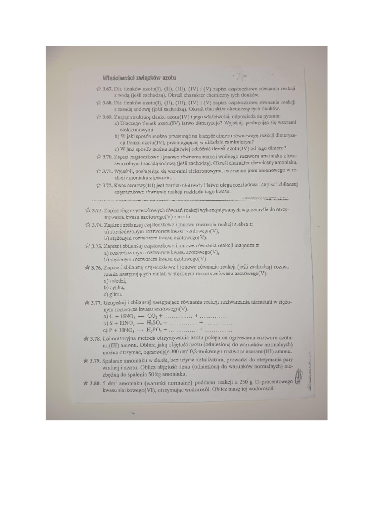 właściwości związków azotu - Wiasciwosci zwiazkow azotu 3. Dla tlenkow ...