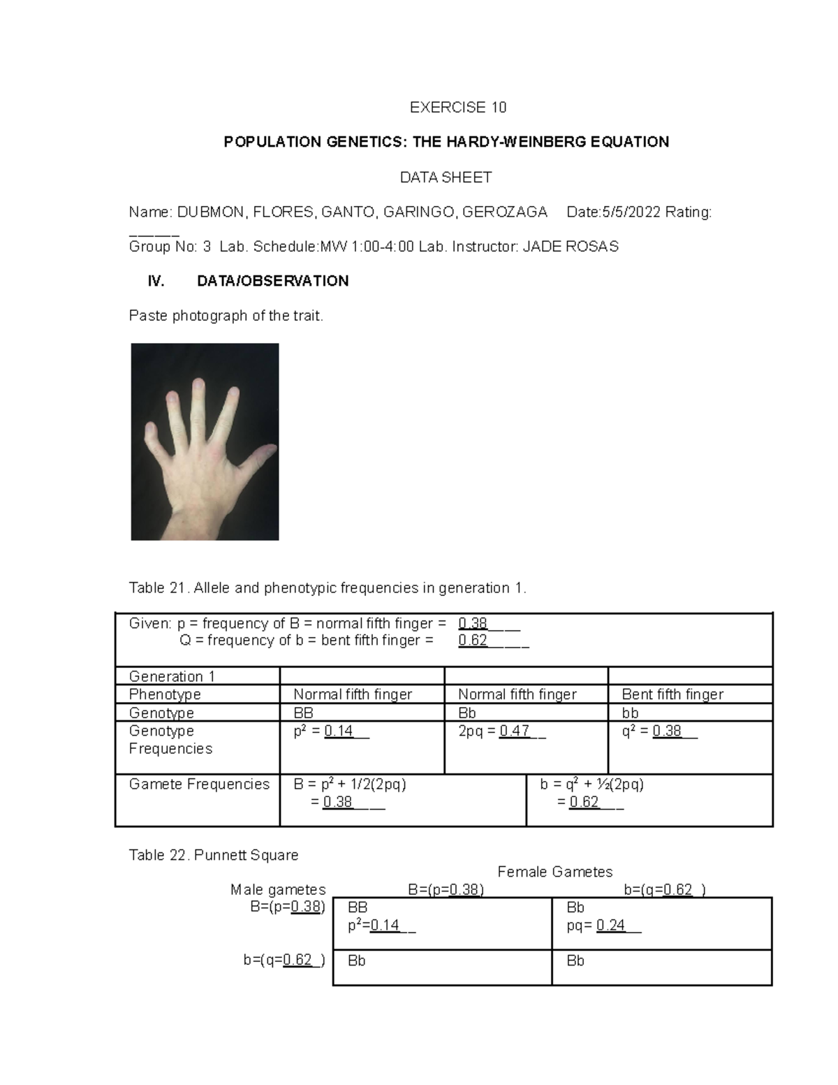 Exercise 10 Data Sheet - Jdkdnsksmxjnsk - EXERCISE 10 POPULATION ...