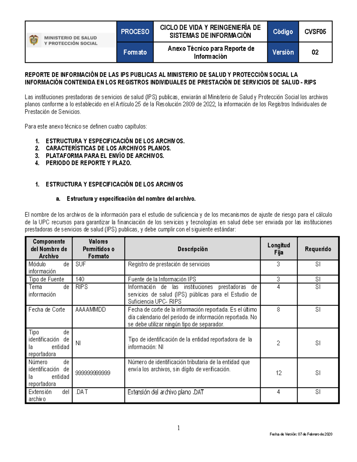 CVSF05 Anexo SUF IPS Publicas 1 - PROCESO SISTEMAS DE INFORMACIÓN ...
