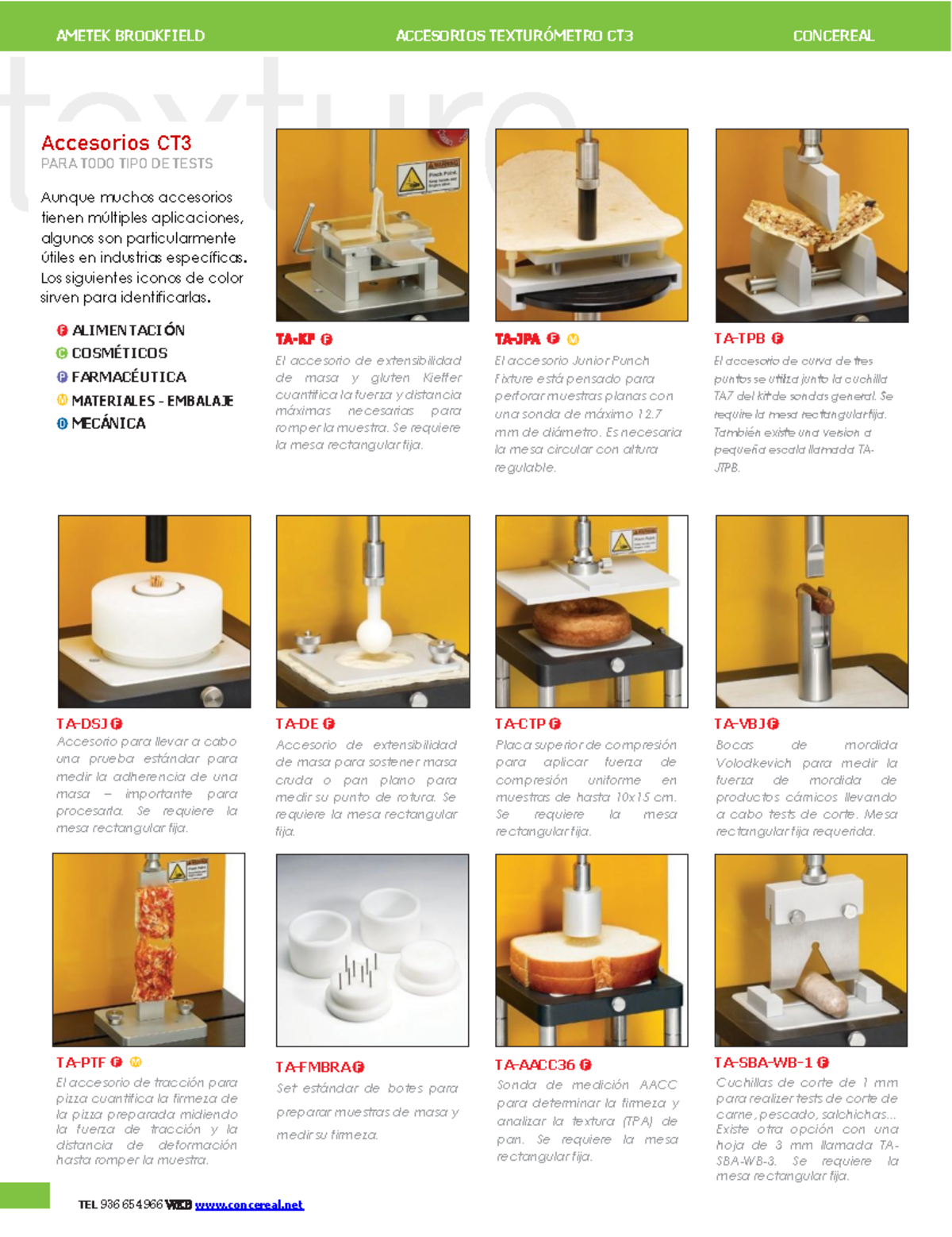 Accesorios-Texturómetro-CT3 - COSM.. FARMAC.. MATERIALES - EMBALAJE MEC ...